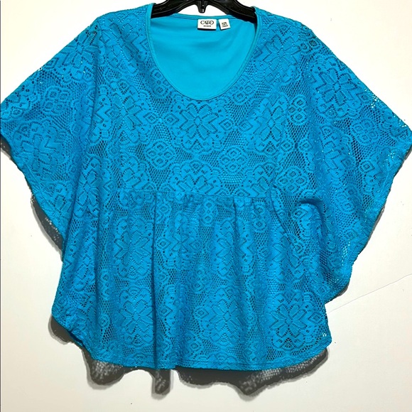 Cato | Tops | Cato Blue Relaxed Peplum Blouse Short Sleeve | Poshmark
